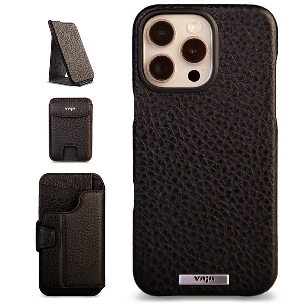 The iPhone 16 Pro leather case with magnetic accessories. - Vaja