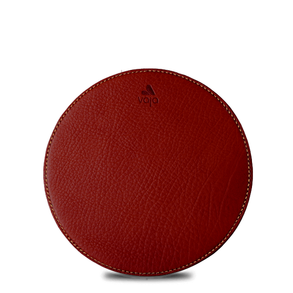 Premium Leather Round Mouse Pad - Vaja