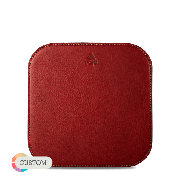 Customizable leather square mouse pad - Vaja